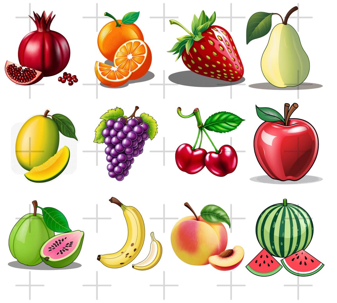 Premium Fruit Clipart Set - High-quality PNG Images for Digital and ...