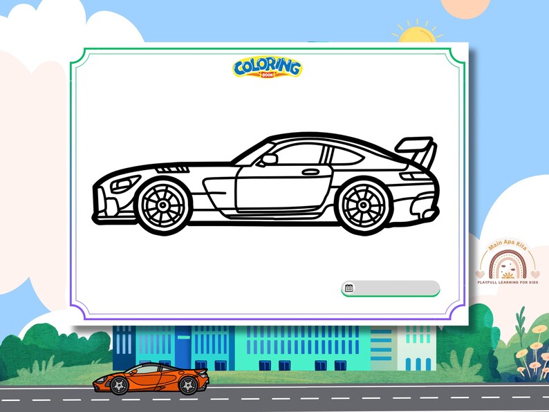 25 Easy Coloring Pages for Kids, Sport Car Coloring Pages, Preschoolers ...