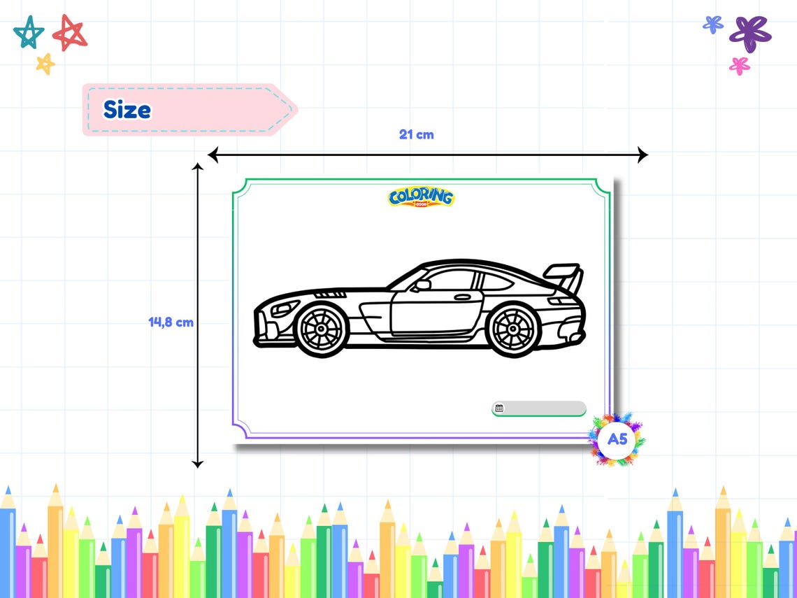 25 Easy Coloring Pages for Kids, Sport Car Coloring Pages, Preschoolers ...