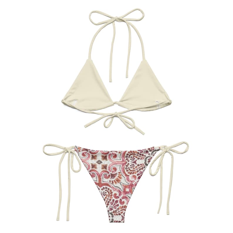 Crimson Mosaic Recycled String Bikini - Etsy