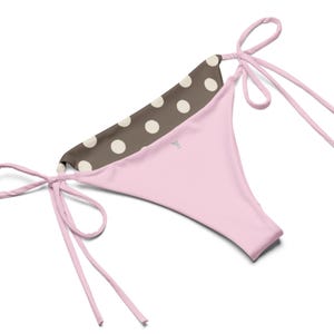 Chocolate & Baby Pink Polka Dot String Bikini Set, Ibiza Swim ...