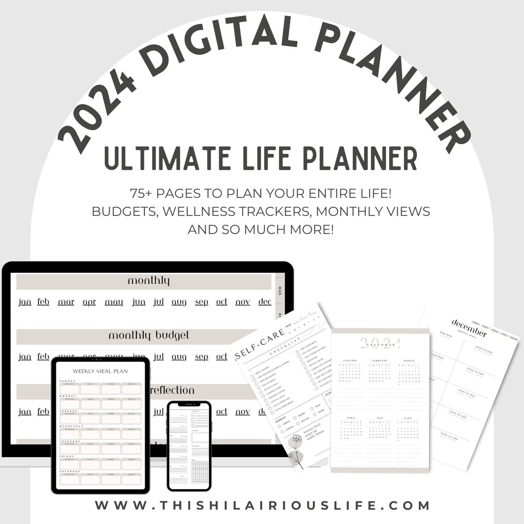 INSTANT DOWNLOAD - Dated Digital Planner 2024, Monthly Digital Planner ...