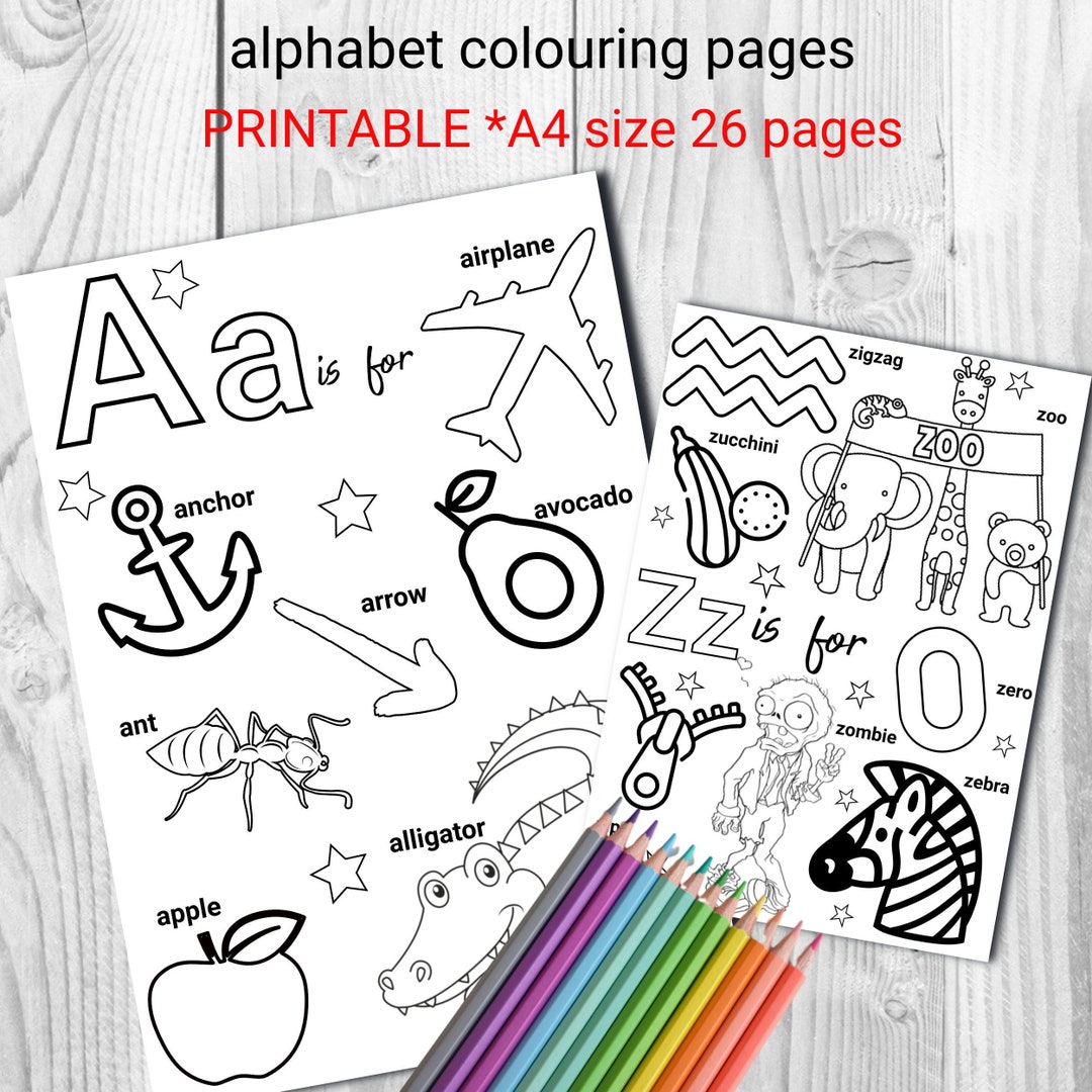 Vocabulary Building Alphabet Colouring Pages, A-z Colouring Pages for ...
