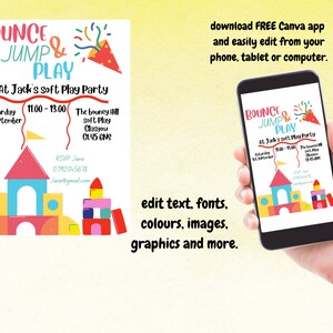 Editable Party Invitation Template, Soft Play Party Invitation for Kid ...