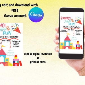 Editable Party Invitation Template, Soft Play Party Invitation for Kid ...