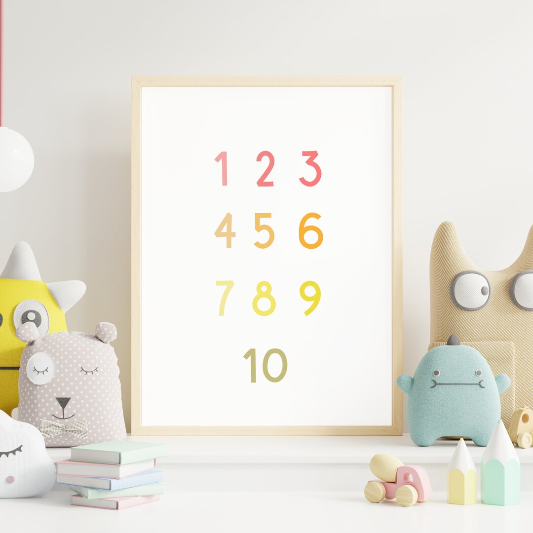 Warm Tones Rainbow Counting Poster Numbers 1-10 Printable - Etsy