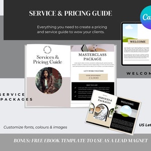 Canva Services & Pricing Guide Template Services Prices List - Etsy