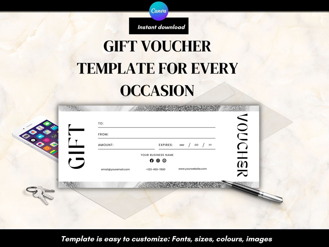 Gift Voucher Template for Small Business | Digital Coupon| Voucher ...
