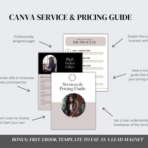 Canva Services & Pricing Guide Template Services Prices List - Etsy