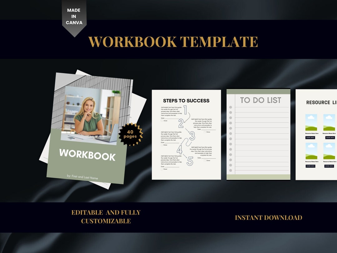 Workbook Template | Workbook Canva | Editable Coaching Workbook ...