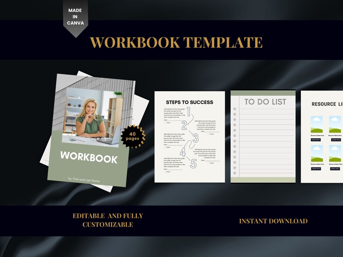 Workbook Template | Workbook Canva | Editable Coaching Workbook ...