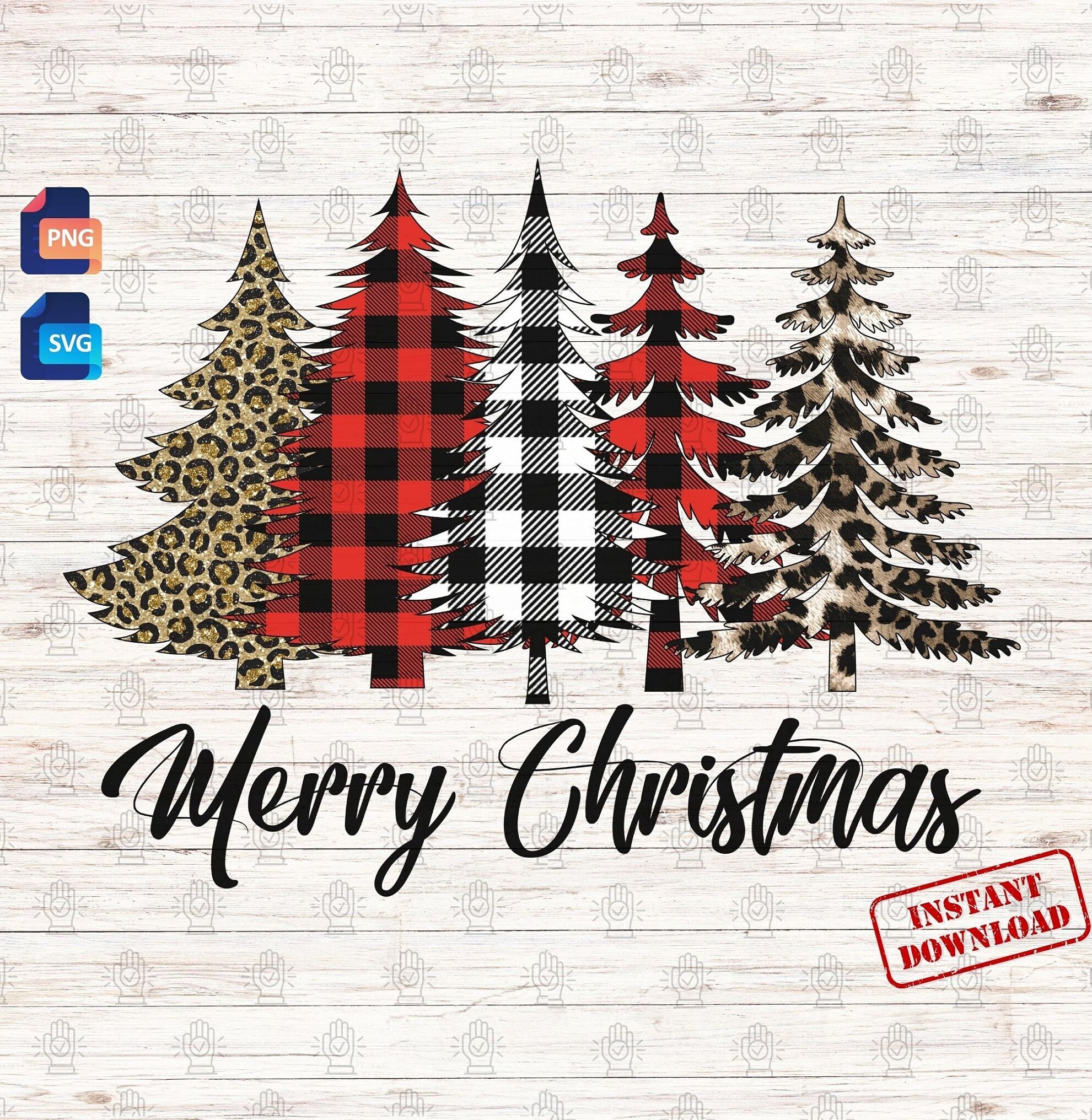 Leopard Christmas Tree SVG, Christmas PNG, Merry and Bright SVG ...