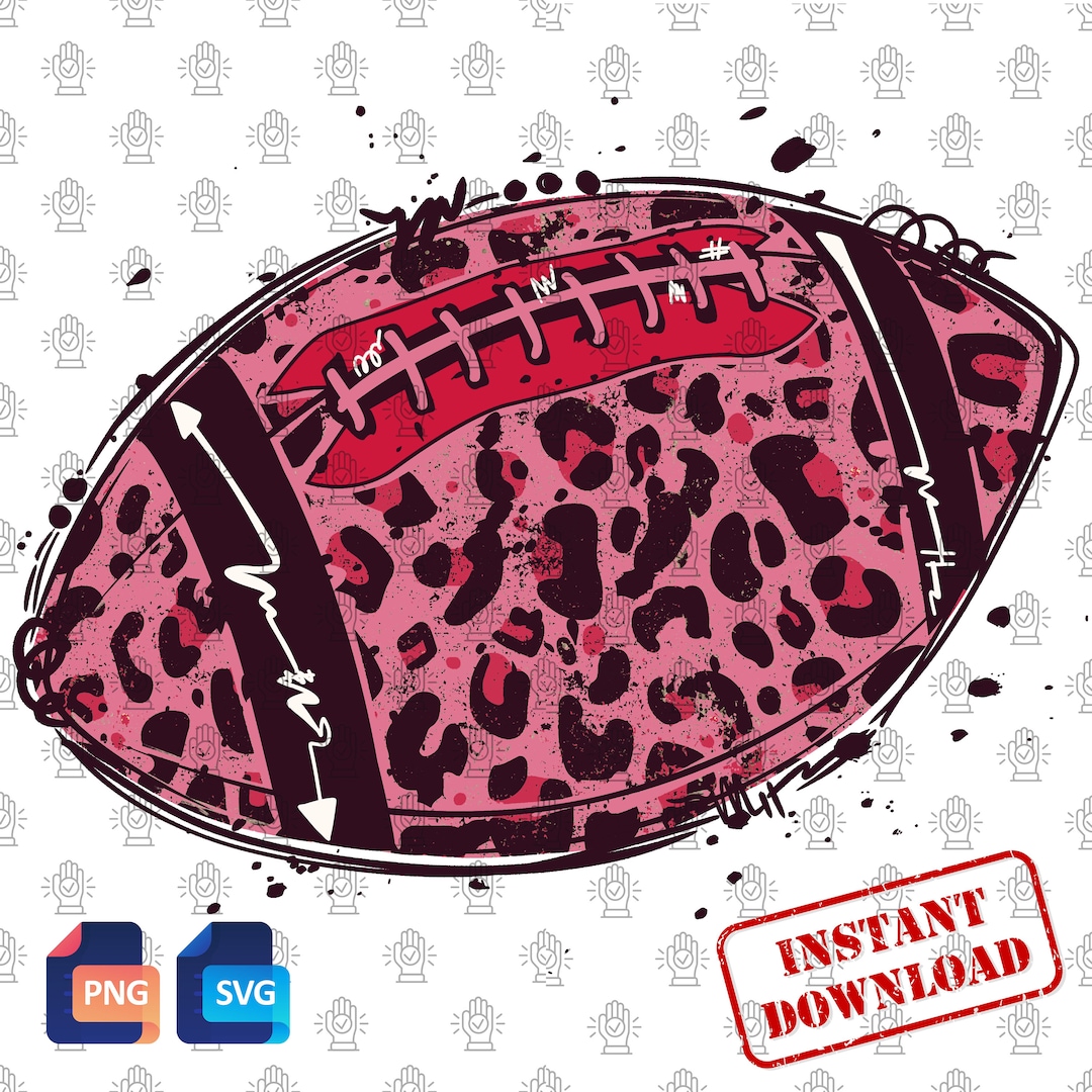 Pink Football PNG Sublimation Leopard American Football Png Football ...