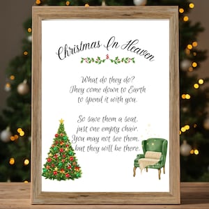 Christmas in Heaven Memorial PNG, Memorial Quotes Printable, Sympathy ...