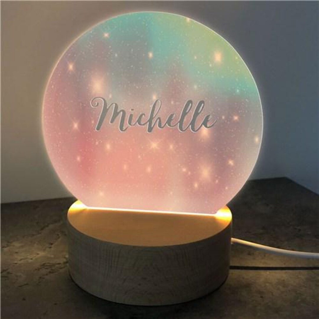 Personalized Rainbow Round LED Sign, Gifts for Her, Girl Bedroom Decor ...