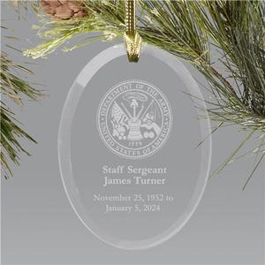 U.S. Army Memorial Personalized Ornament | Holiday Decorations ...