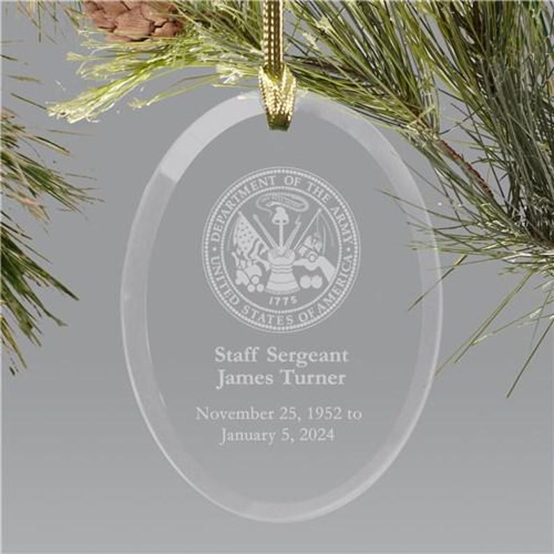 U.S. Army Memorial Personalized Ornament | Holiday Decorations ...