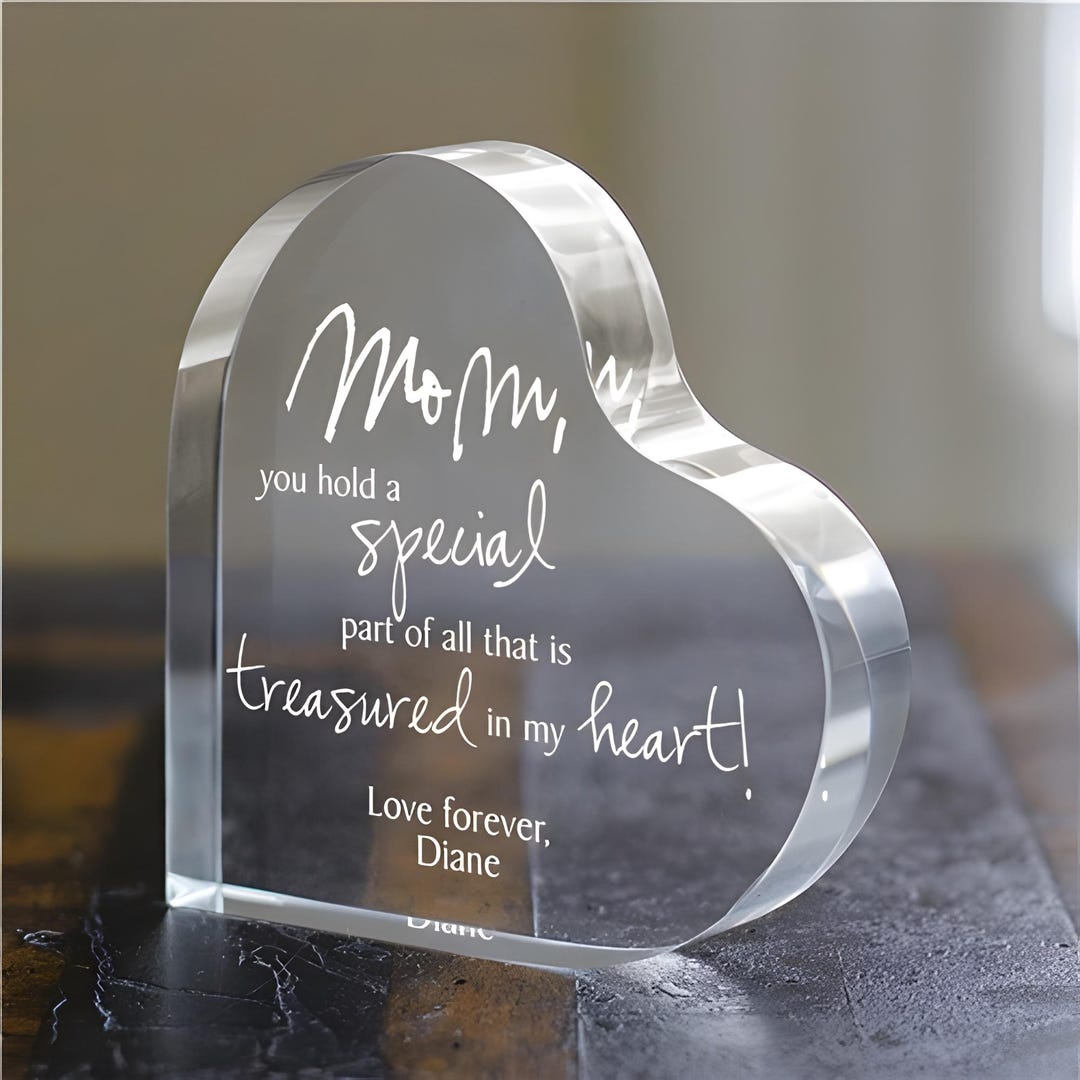 Engraved Treasured in My Heart Acrylic Block Keepsake, Couples Gifts ...