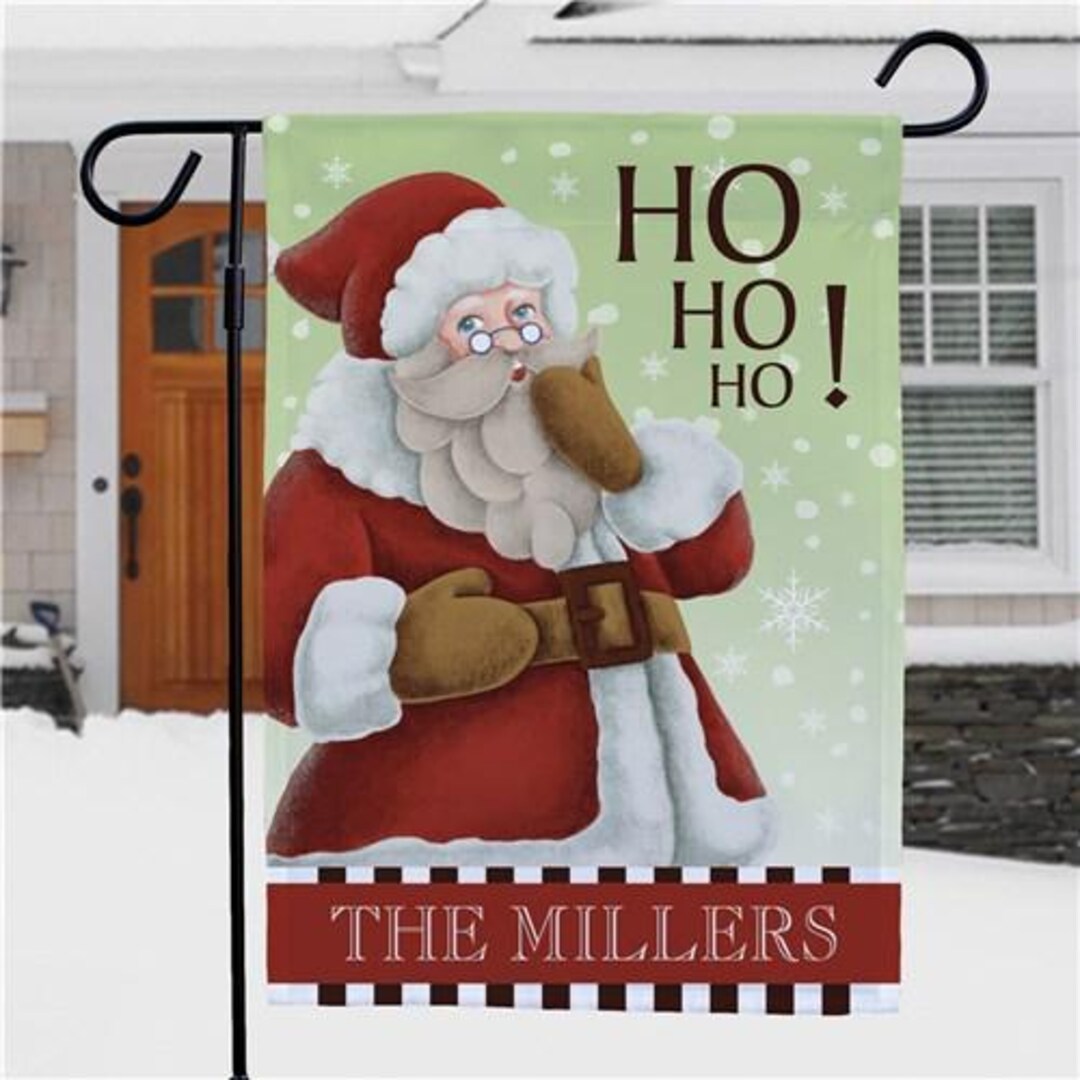 Personalized Vintage Santa Garden Flag, Christmas Outdoor Decor, Santa ...