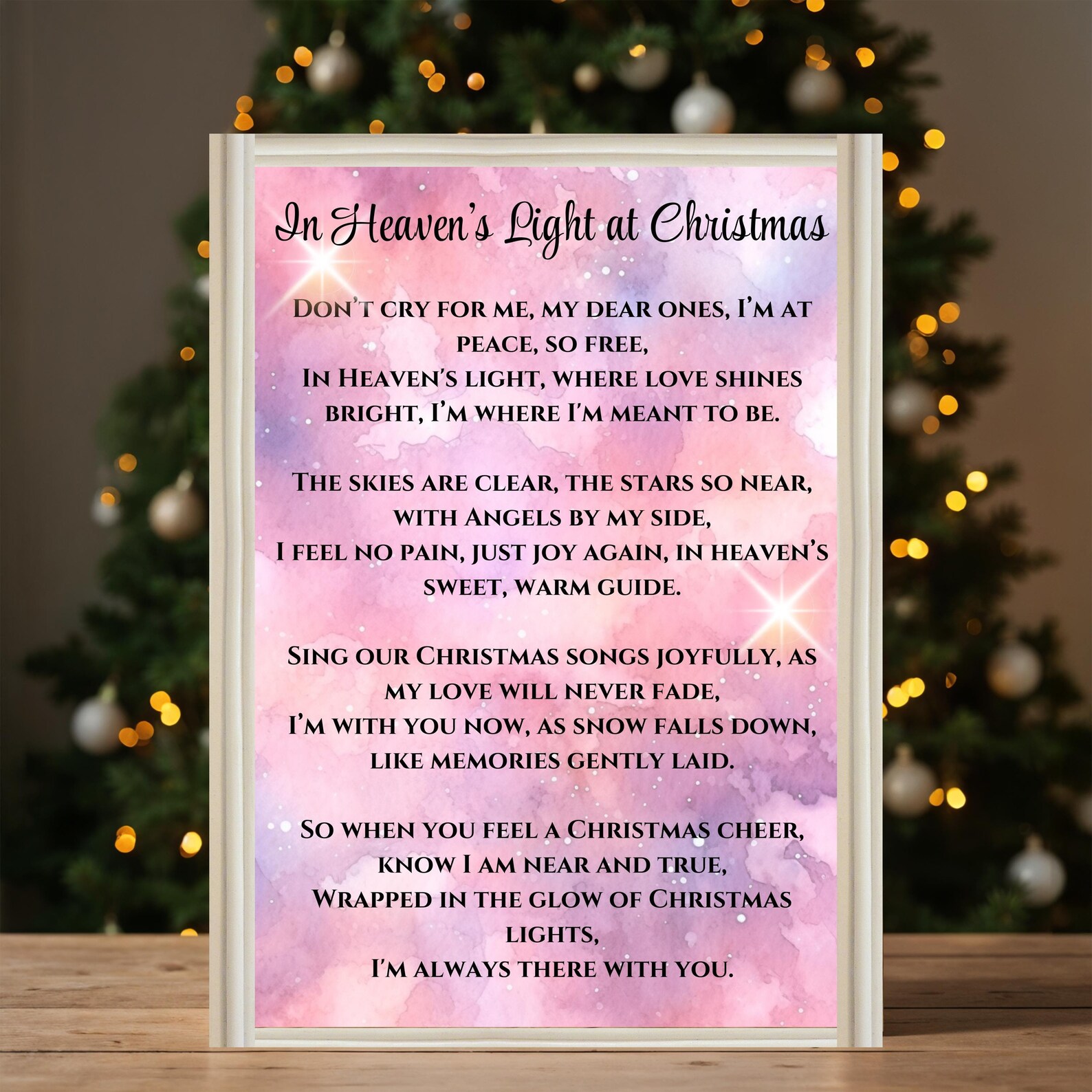 In Heaven's Light at Christmas Memorial PNG, Memorial Quotes Printable ...