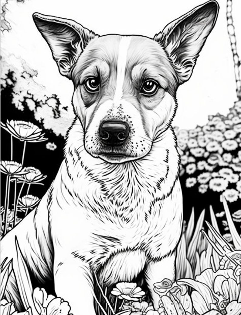 Realistic Dog Coloring Pages (printable/kdp) - Etsy