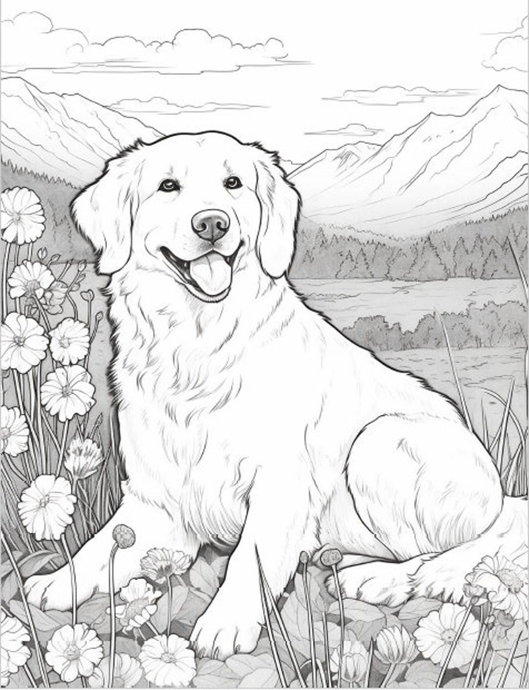 Realistic Dog Coloring Pages (printable/kdp) - Etsy