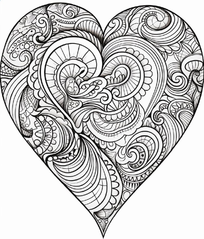 220-love-mandala-coloring-pages (printable /KDP) - Etsy