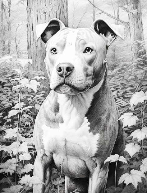 Realistic Dog Coloring Pages (printable/kdp) - Etsy