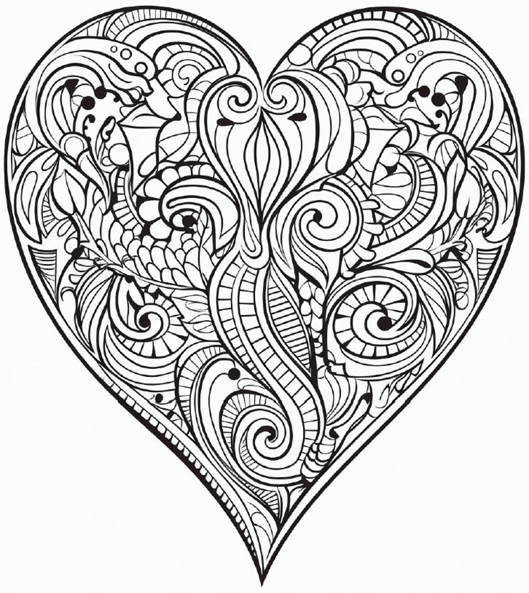 220-love-mandala-coloring-pages (printable /KDP) - Etsy