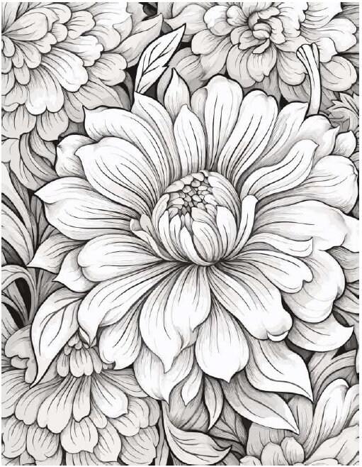 Flowers-zentangle-coloring-book - Etsy
