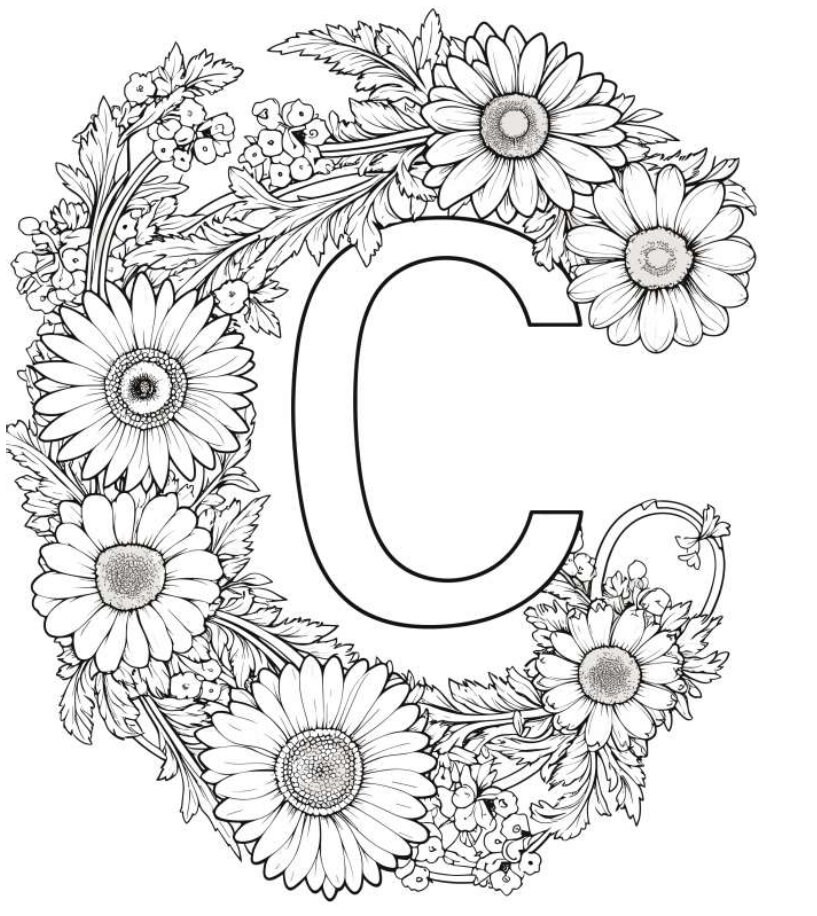 120page-flower-stylish-alphabet-letter printable/pdf - Etsy