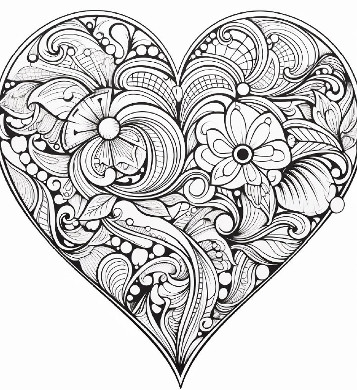 220-love-mandala-coloring-pages (printable /KDP) - Etsy