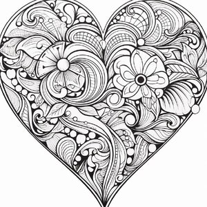220-love-mandala-coloring-pages (printable /KDP) - Etsy
