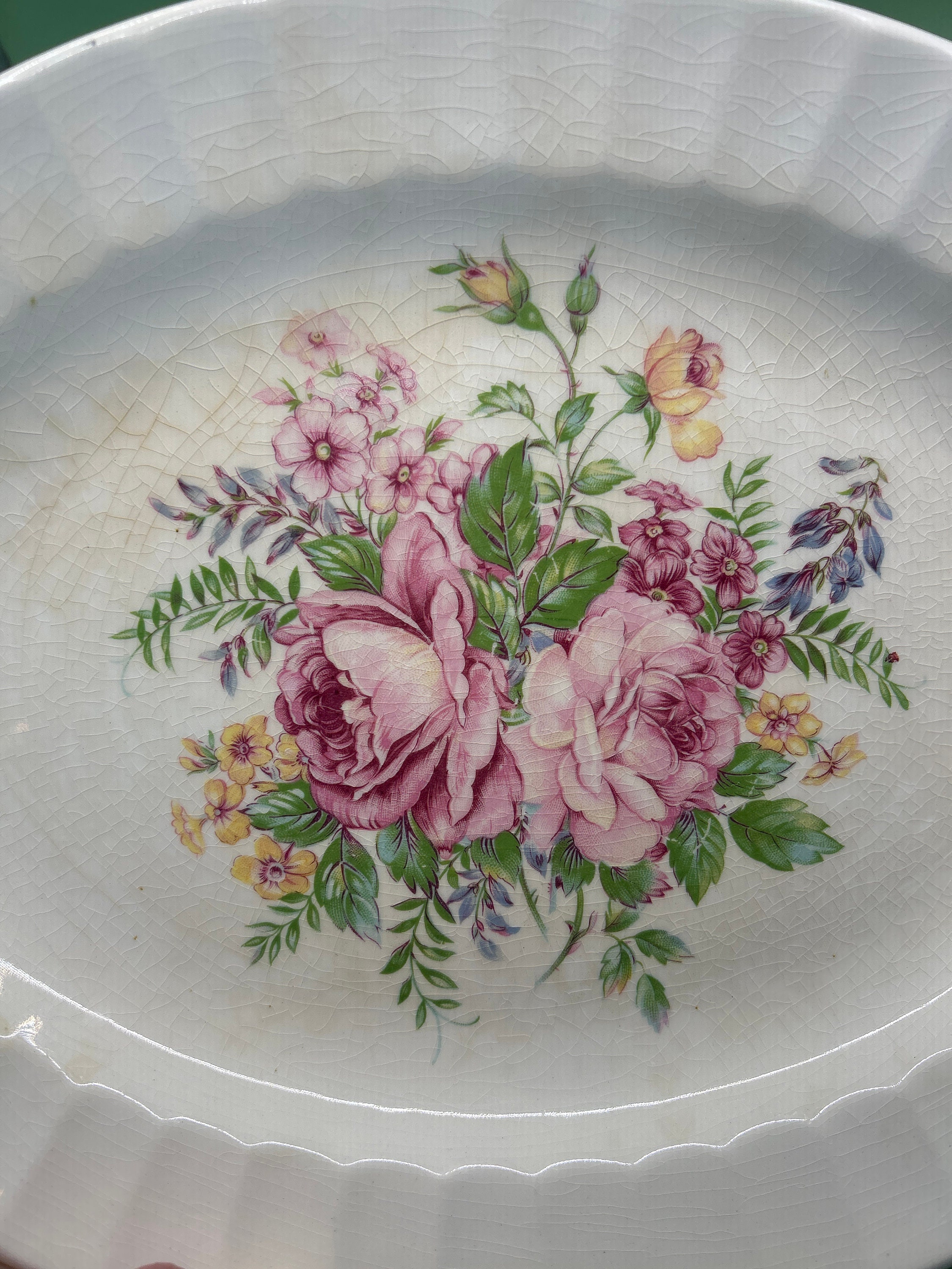 Vintage Serving Platter Edwin M. Knowles China Company. Floral Rose ...