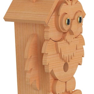 DIY Owl Birdhouse Woodworking Plans - CNC Router DXF Layered Patterns ...