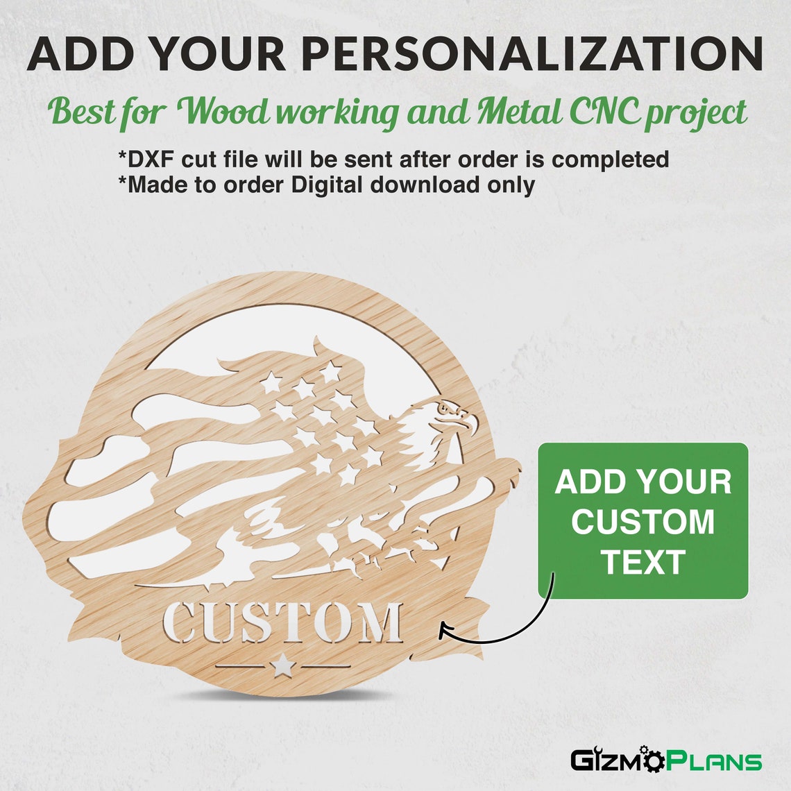 Personalized Flying Eagle Sign, SVG DXF Laser Cut Files, Digital Files ...