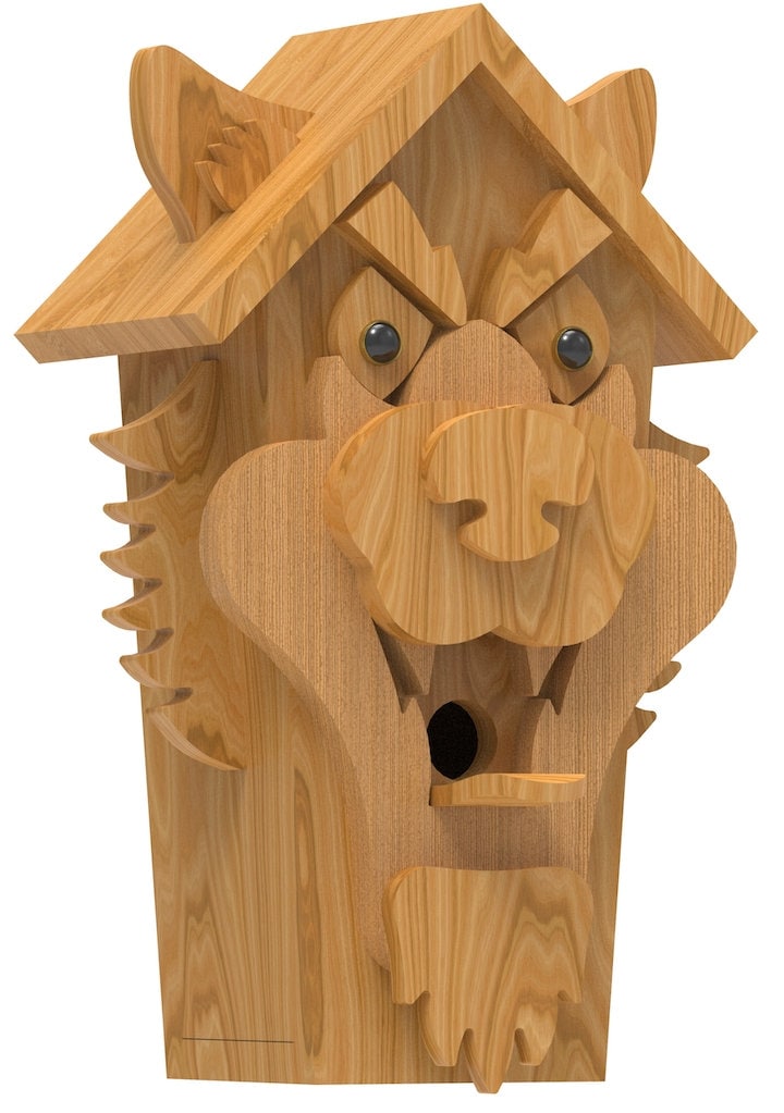 The Wolf DIY Birdhouse Plans - CNC Router DXF, Birdhouse Plans, Modern ...