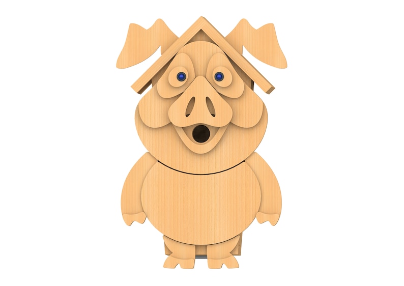 Pig DIY Birdhouse Plans - CNC Router DXF, Birdhouse Plans, Modern ...