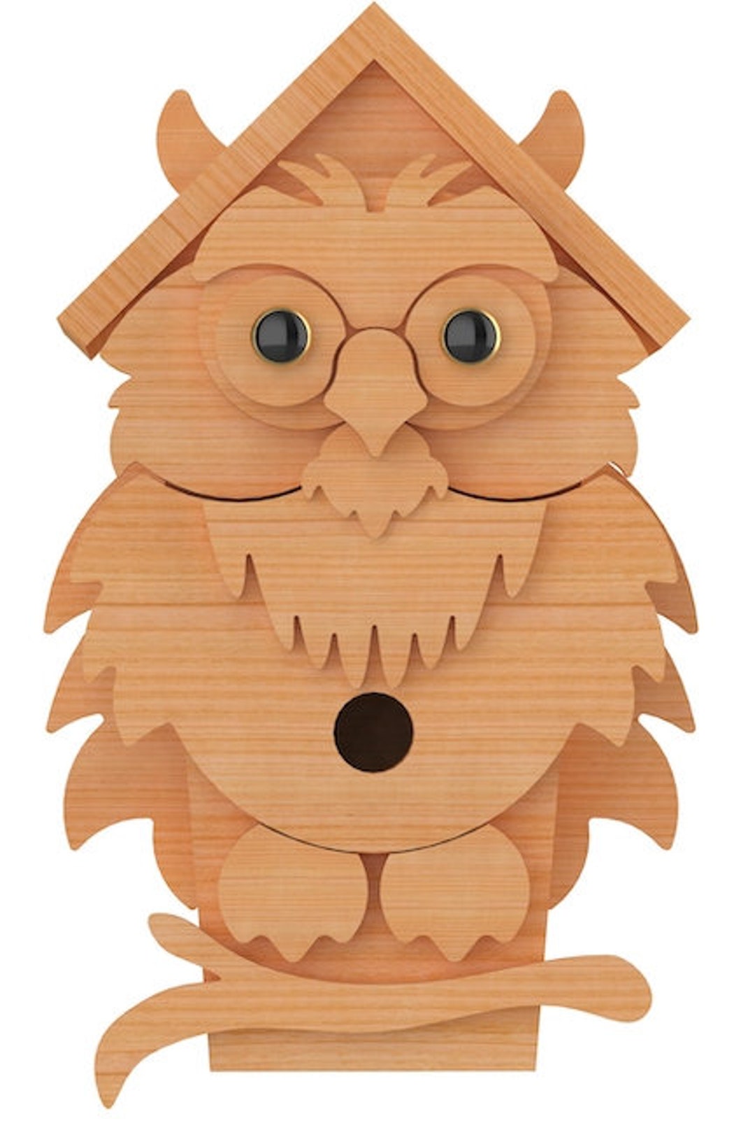 DIY Owl Birdhouse Woodworking Plans - CNC Router DXF Layered Patterns ...