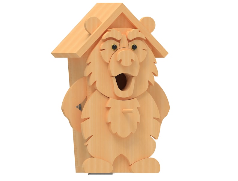 Bear Birdhouse Woodcraft Plans - CNC Router DXF Files, Outdoor ...
