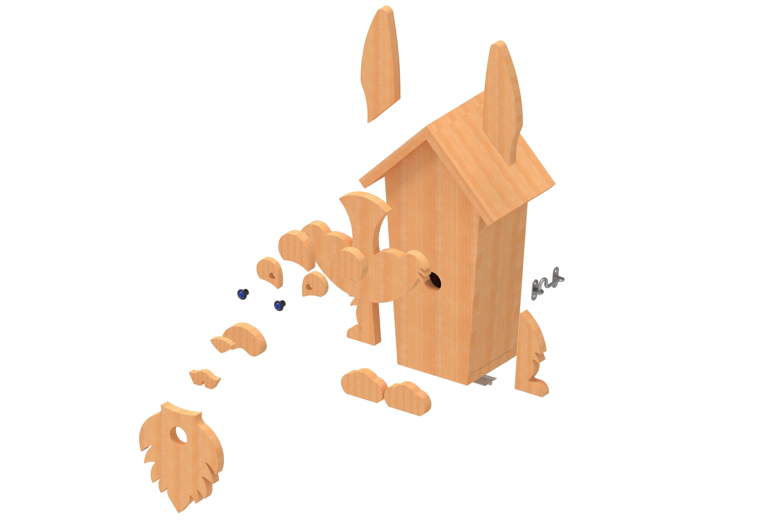 Tall Rabbit Diy Birdhouse Plans - Includes CNC Router DXF, Birdhouse ...