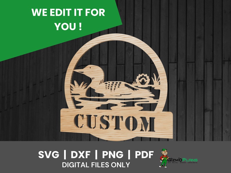Personalized Loon Sign, SVG DXF Laser Cut Files, Digital Files, Custom ...