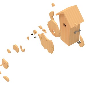 Bear Birdhouse Woodcraft Plans - CNC Router DXF Files, Outdoor ...