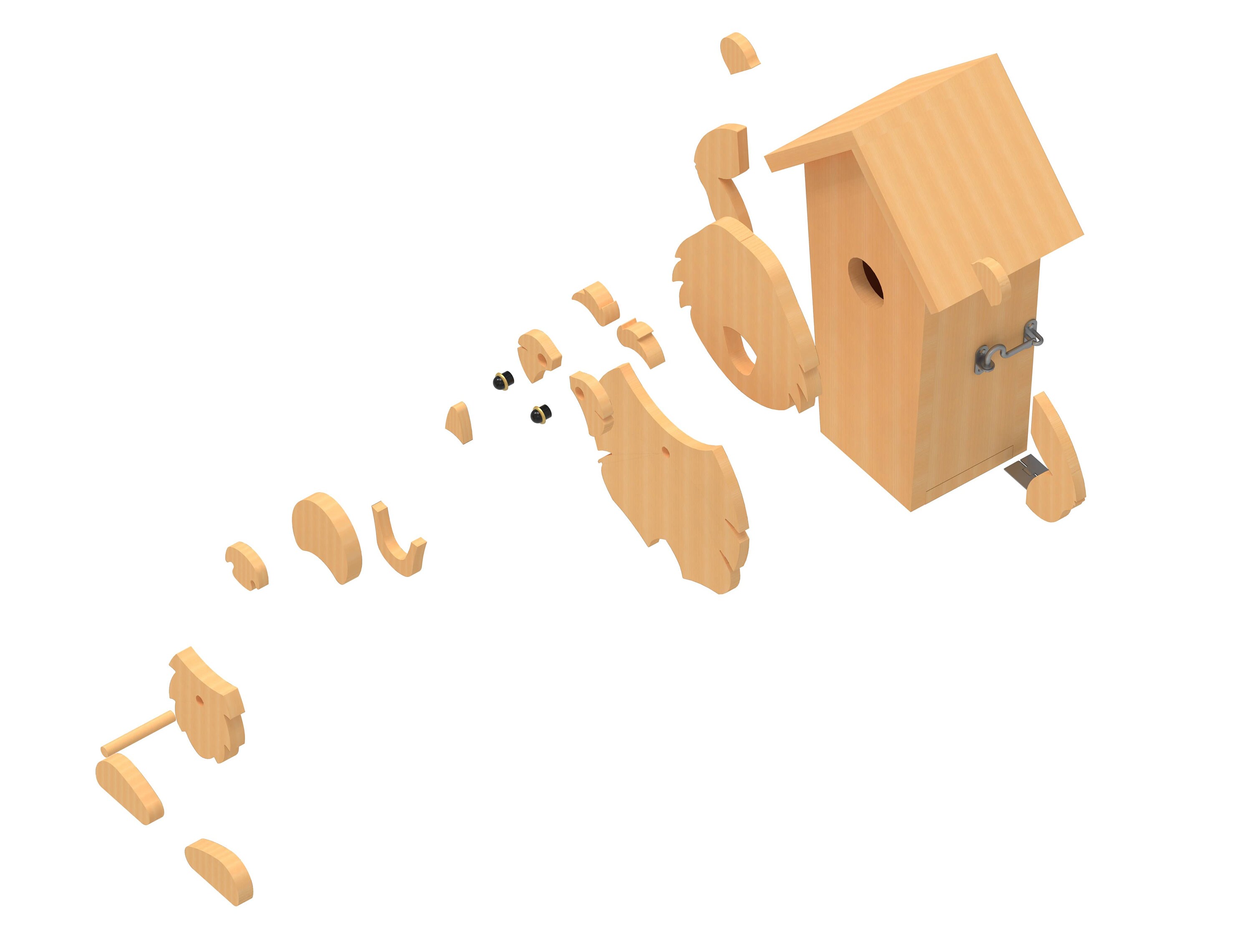 Bear Birdhouse Woodcraft Plans - CNC Router DXF Files, Outdoor ...