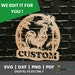 Personalized Rooster Monogram Sign, SVG DXF Laser Cut Files, Digital ...