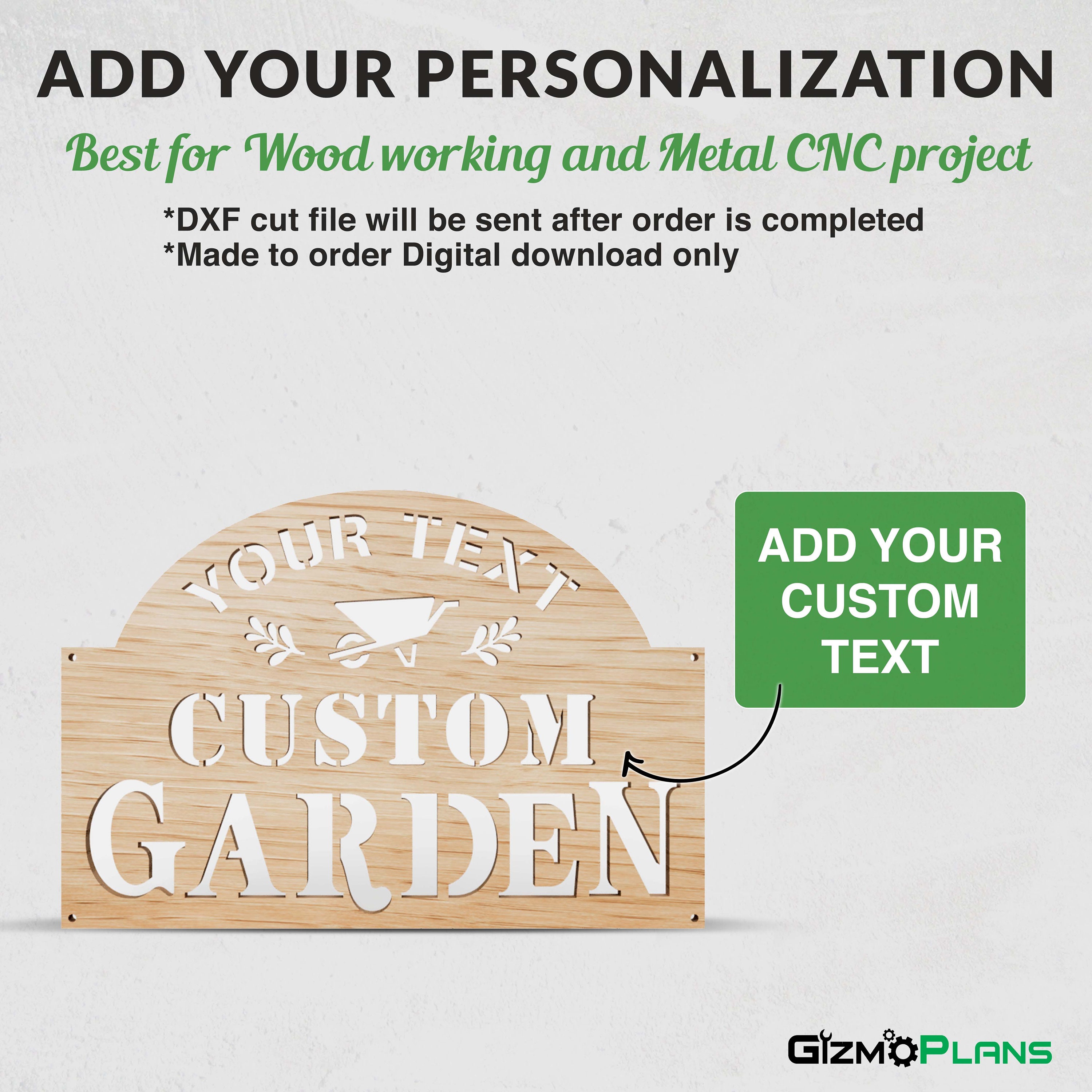 Personalized Monogram Garden Sign, SVG DXF Laser Cut Files, Digital ...