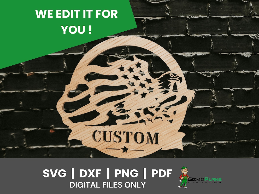Personalized Flying Eagle Sign, SVG DXF Laser Cut Files, Digital Files ...