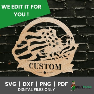 Personalized Flying Eagle Sign, SVG DXF Laser Cut Files, Digital Files ...