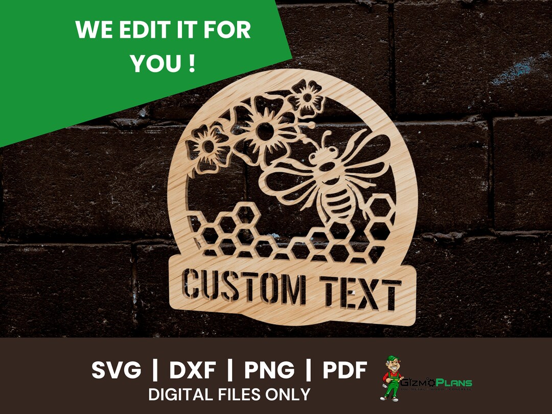 Personalized Bee Garden Sign, SVG DXF Laser Cut Files, Digital Files ...