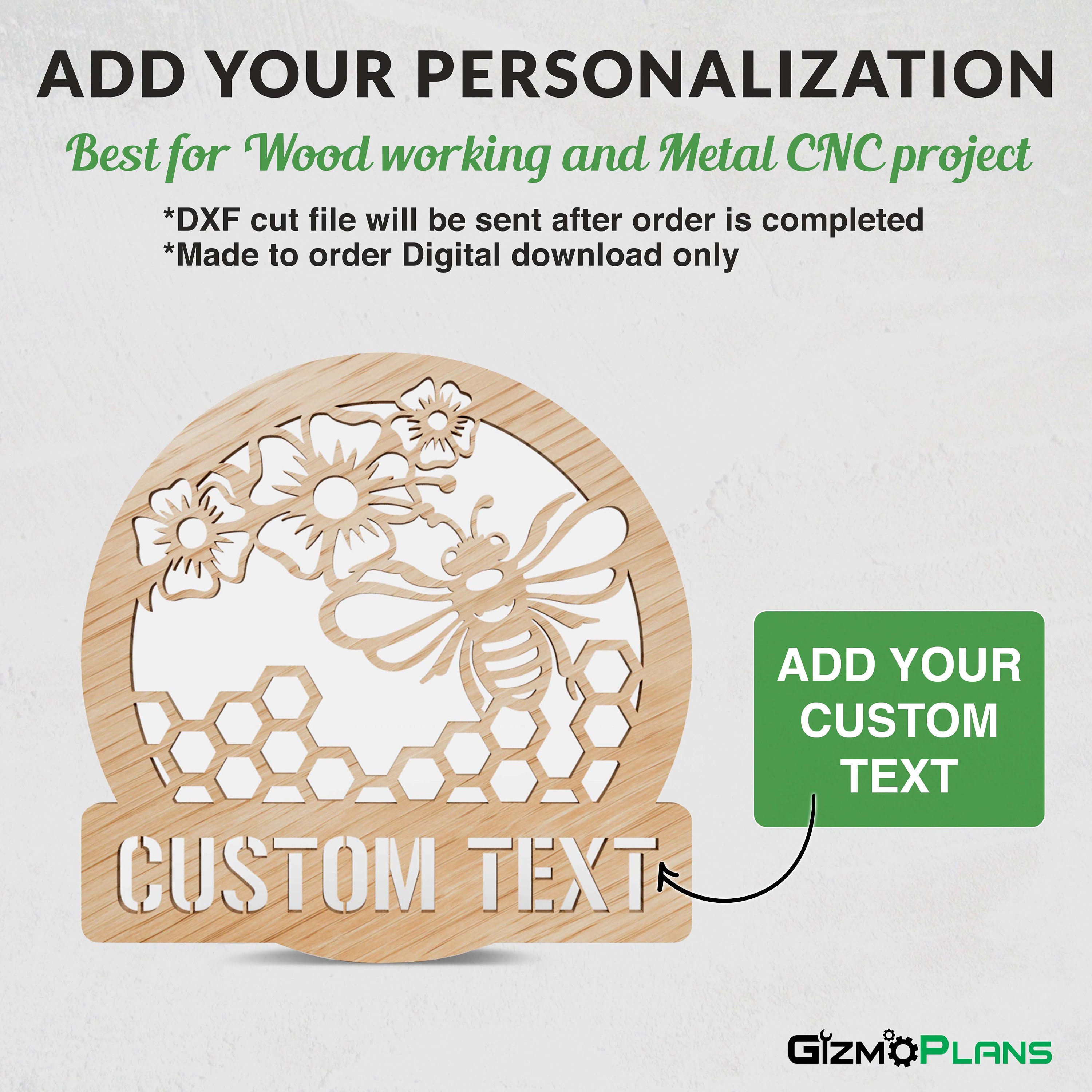 Personalized Bee Garden Sign, SVG DXF Laser Cut Files, Digital Files ...
